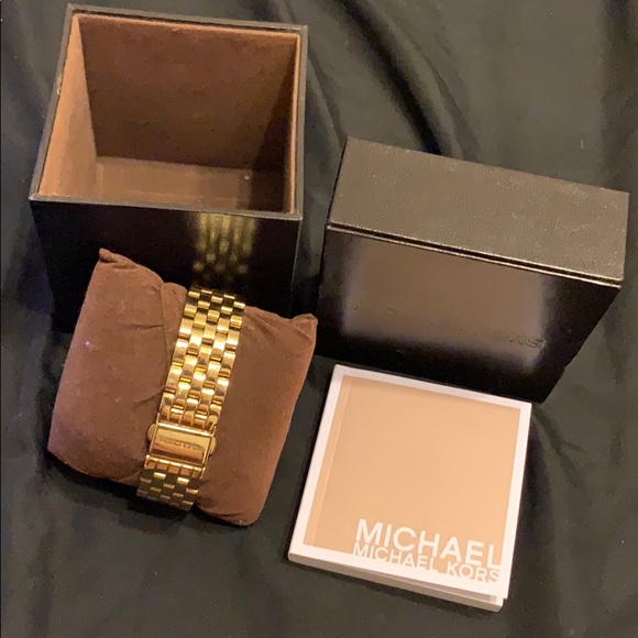 MICHAEL Michael Kors | Accessories | Michael Kors Gold Tone Monogram ...